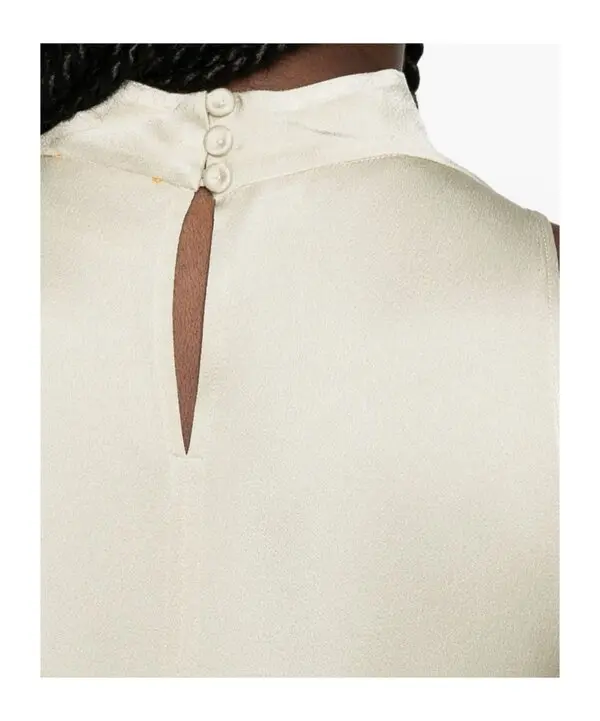 FORTE_FORTE Sleeveless High Neck Blouse - White