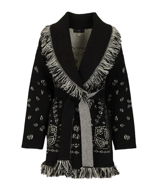 Alanui Long-sleeved Belted Cardigan - Black