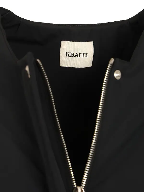 Khaite Cropped Bomber Jacket With Elasticized Hem