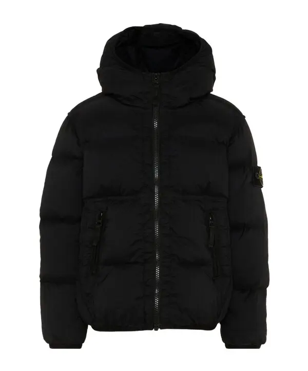 Stone Island Logo Patch Cotton-padded Jacket - Black