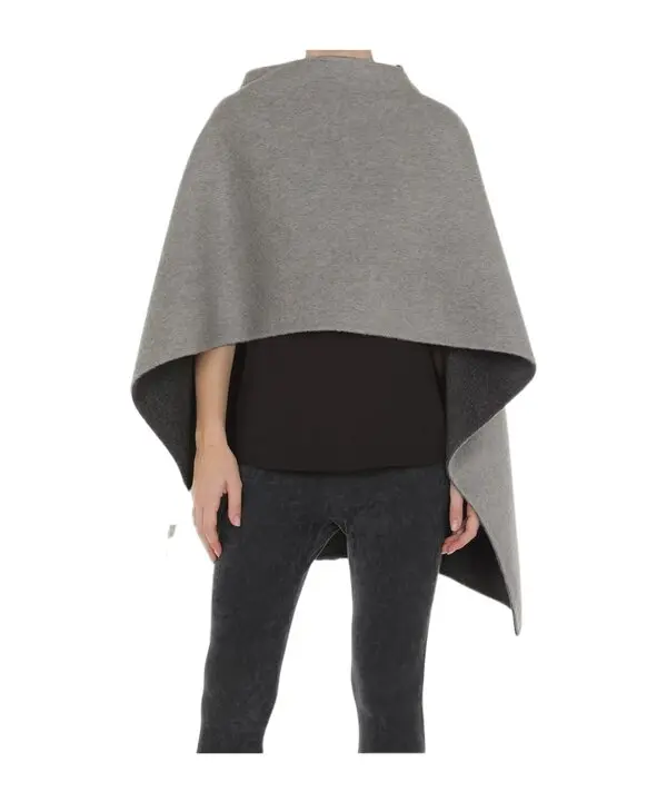 Alberta Ferretti Asymmetrical Cape - Grey Pattern