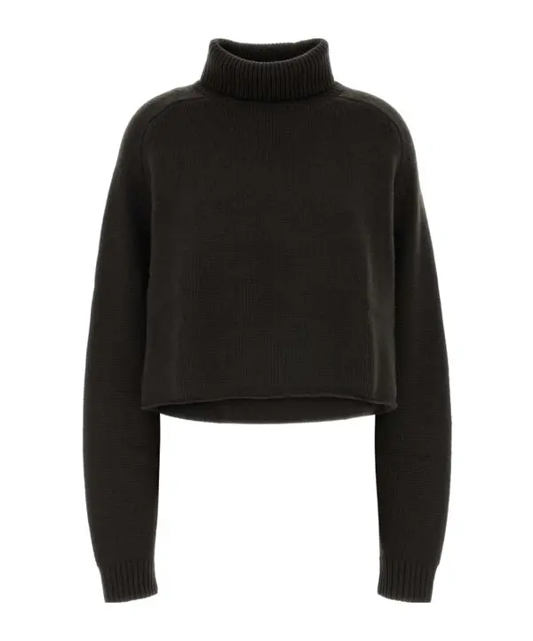 LISA YANG Long-sleeve High-neck Top - Black