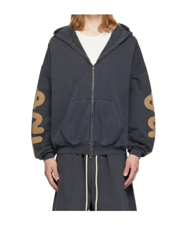 Fear Of God Zippered Hoodie - Black