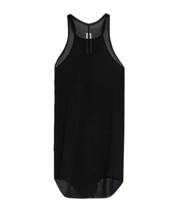 Rick Owens Ribbed Longline Tank Top - Black