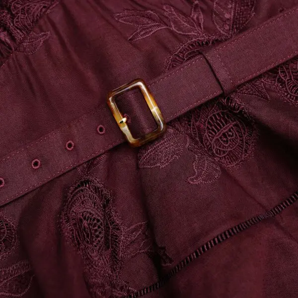 SELF-PORTRAIT Floral-embroidered Midi Dress