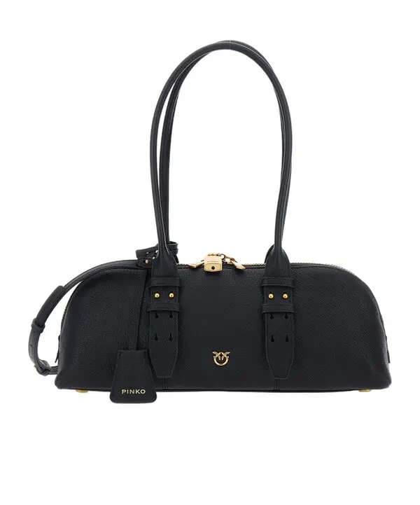Pinko Shoulder Bag Bowling Horizontal Big - Black
