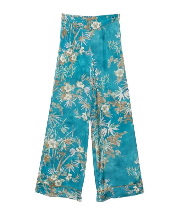 FORTE_FORTE Patterned Casual Trousers - Blue