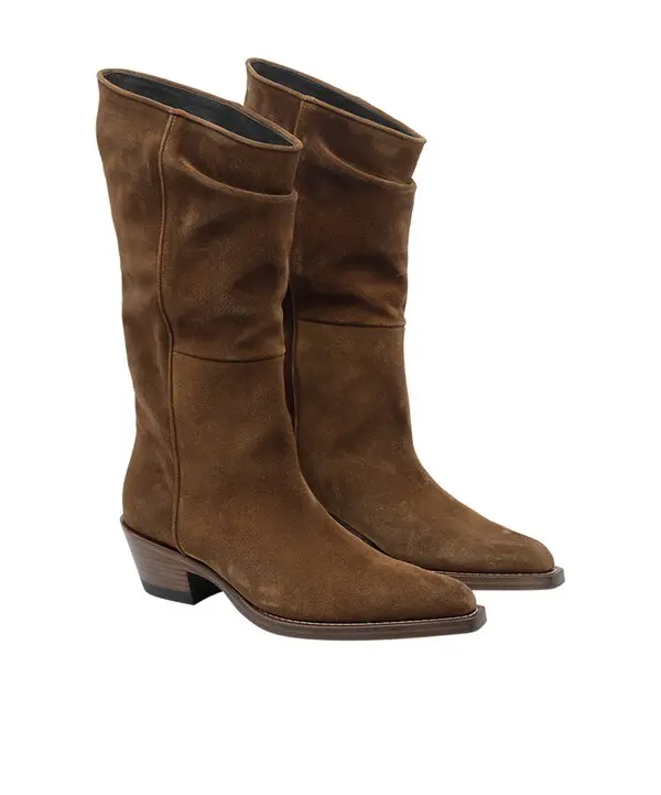 Khaite Clive Mid-heel Boots - Sigaro