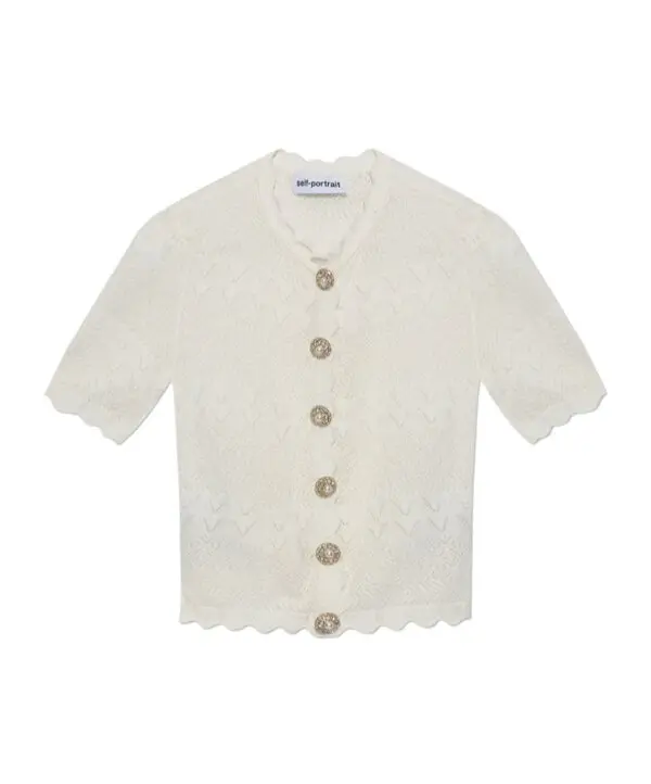 SELF-PORTRAIT Openwork Knit Top