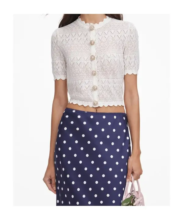 SELF-PORTRAIT Openwork Knit Top
