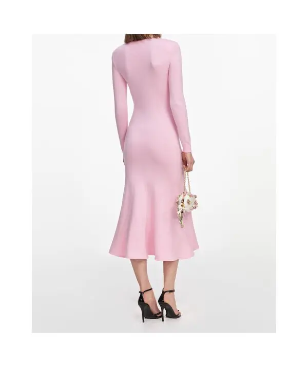SELF-PORTRAIT Flower Knit Midi Dress