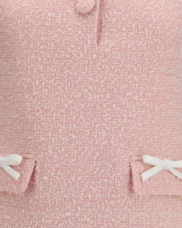 SELF-PORTRAIT Boucle Lace Collar Mini Dress - Pink