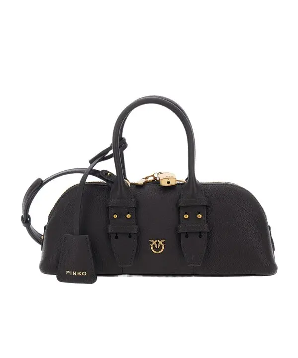 Pinko Handbag With Leather Details - Brown