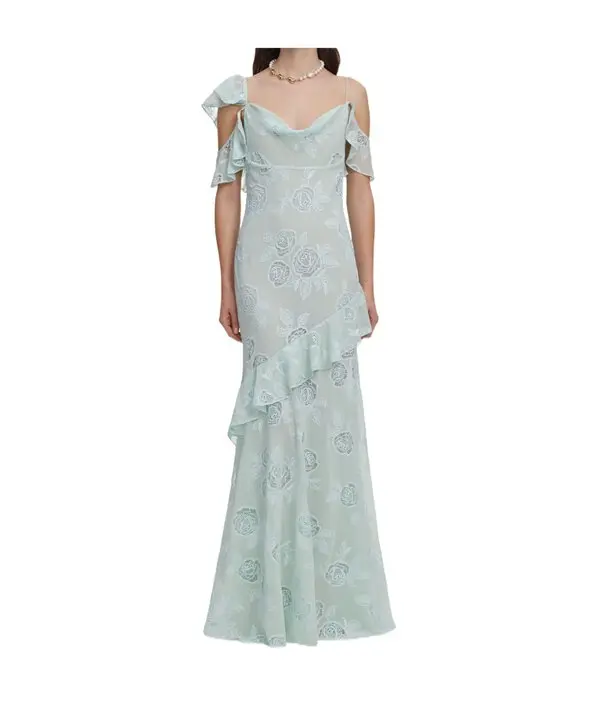 SELF-PORTRAIT Ruffled Dress - Gray
