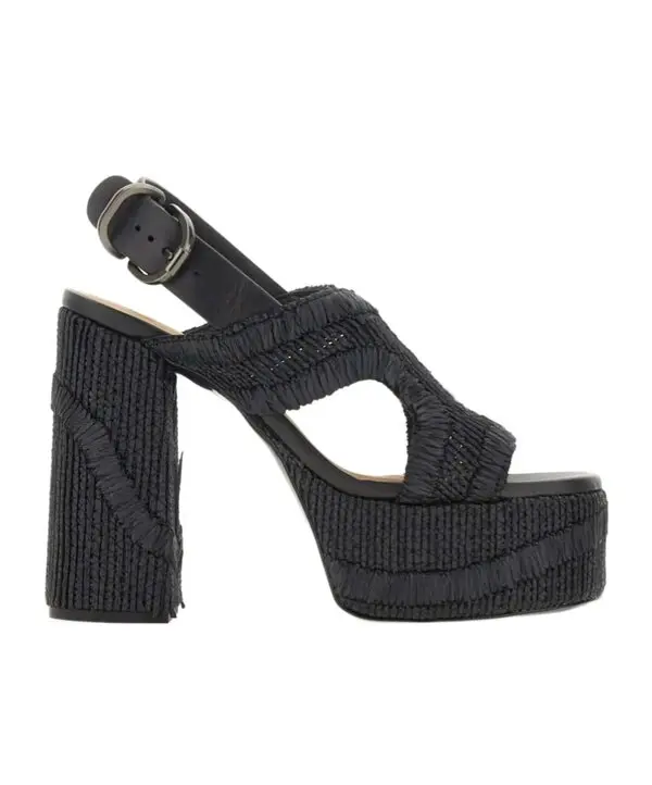 CastaÑer Francina Platform Heeled Sandals - Black