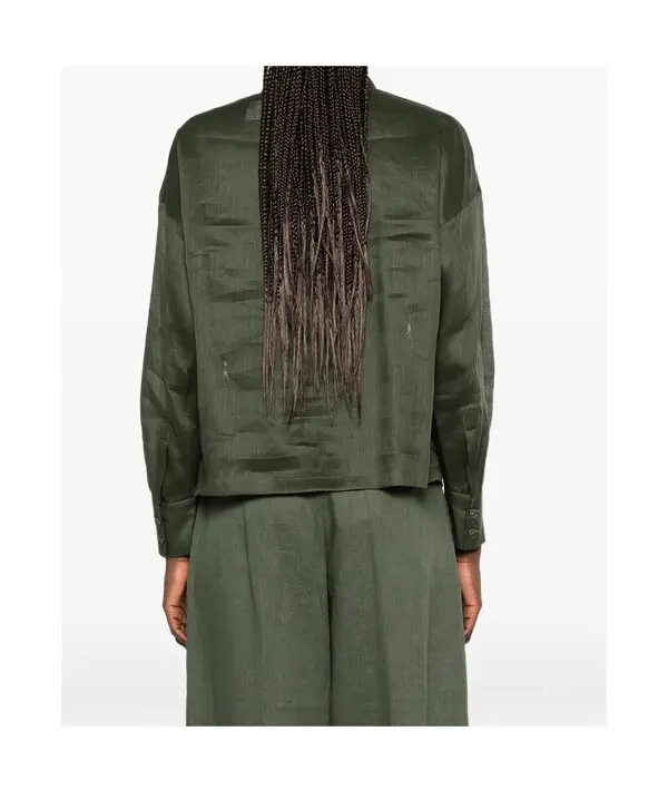 Max Mara Cali Embroidered Long-sleeve Shirt - Green