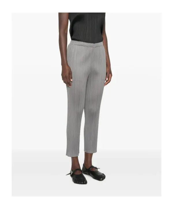 PLEATS PLEASE BY ISSEY MIYAKE Pleated Design Cropped Trousers