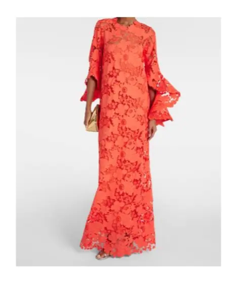 Oscar De La Renta Floral Lace Kaftan