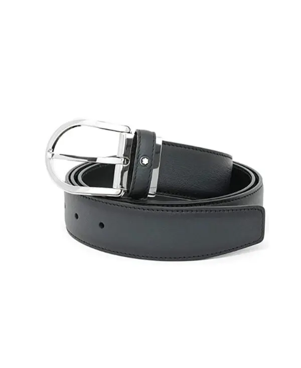 Montblanc Blue Leather Business Belt - Black