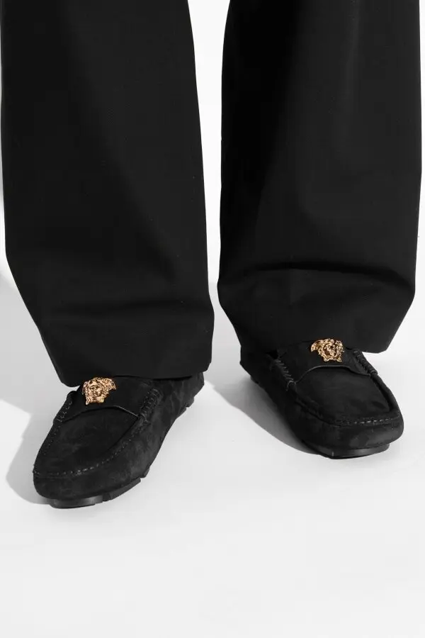 Versace Medusa Plaque Slip-on Loafers