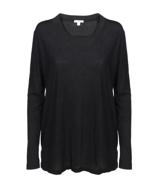 JAMES PERSE Long-sleeved Cotton Jersey T-shirt - Black