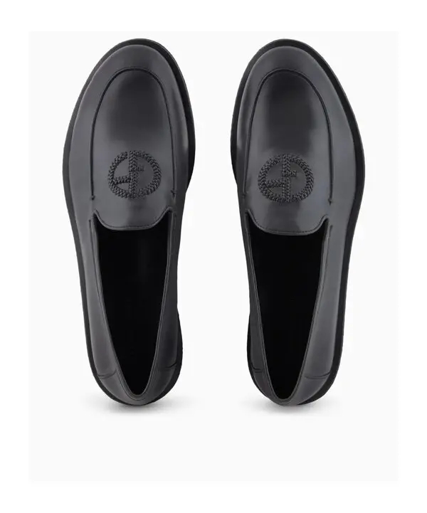 Giorgio Armani Almond Toe Slip-on Loafers
