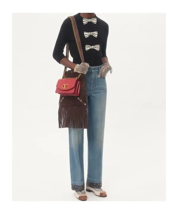 Valentino Garavani Bow Detailed Crewneck Cardigan