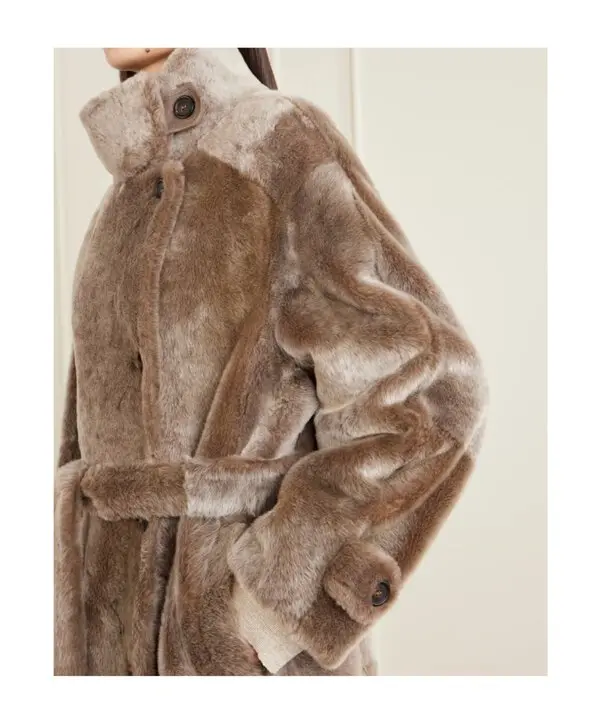 Brunello Cucinelli Belted Shearling Coat