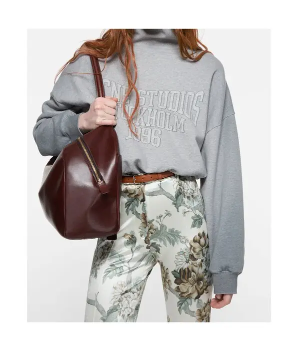 Acne Studios High Neck Logo Sweatshirt - Mixed Gray