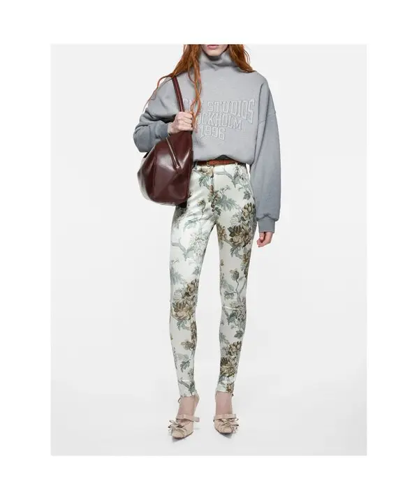 Acne Studios High Neck Logo Sweatshirt - Mixed Gray