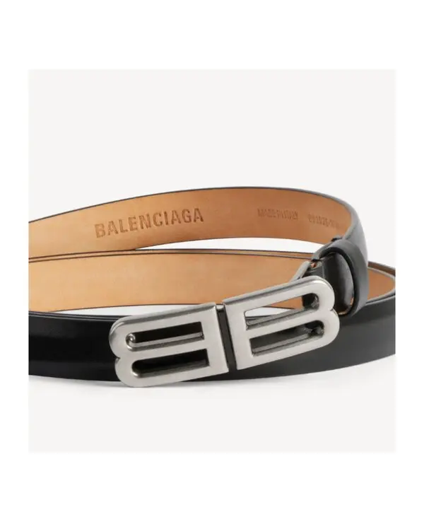 Balenciaga Logo Plaque Thin Belt