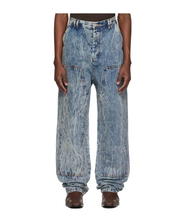 KUSIKOHC Workwear Jeans With Multiple Rivets