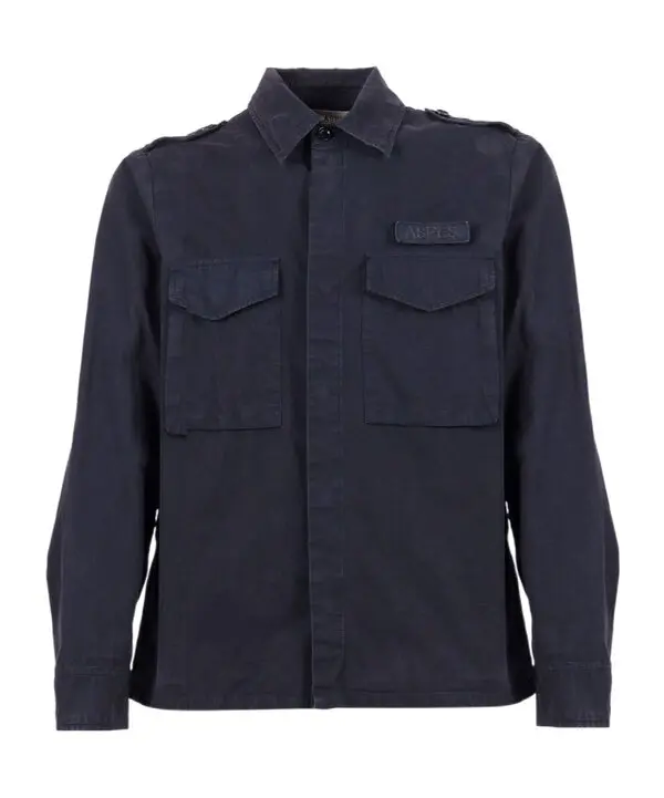 Aspesi Patchwork Long-sleeved Shirt - Black