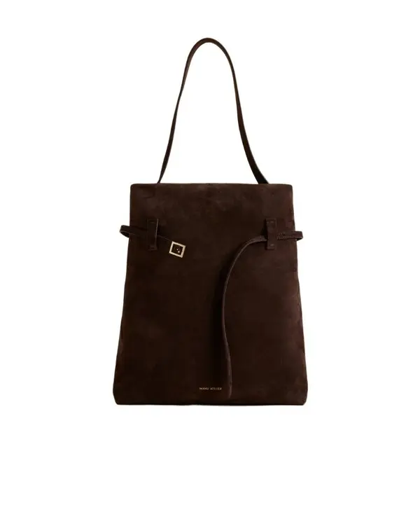 Manu Atelier Tote Du Jour Belt-detailed Tote Bag - Deep Brown
