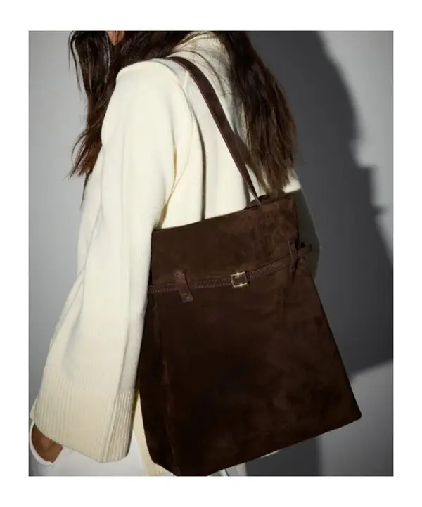 Manu Atelier Tote Du Jour Belt-detailed Tote Bag - Deep Brown