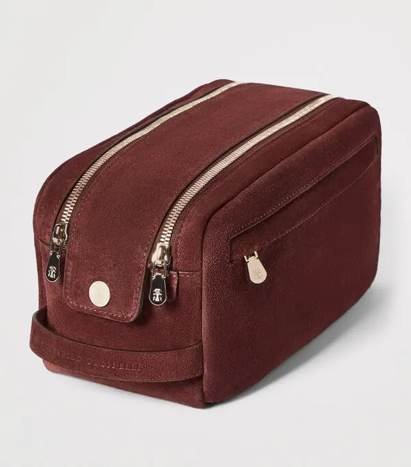 Brunello Cucinelli Suede Zipped Wash Bag