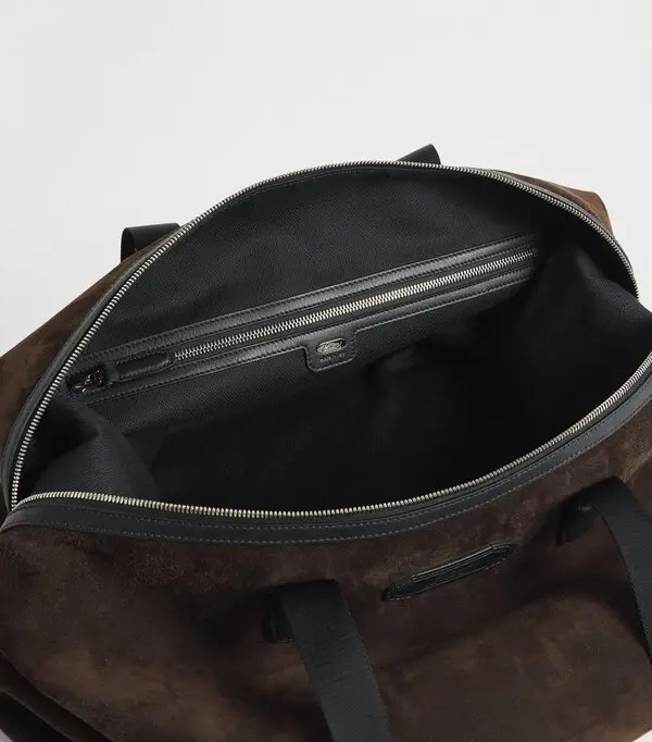 Brioni Cashmere Suede Via Veneto Duffle Bag - Brown