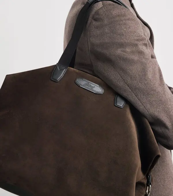 Brioni Cashmere Suede Via Veneto Duffle Bag - Brown
