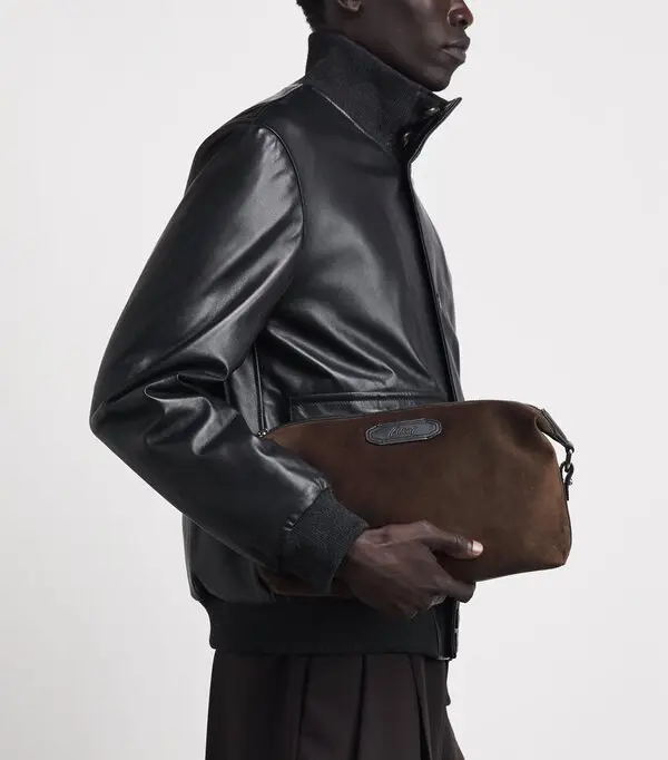 Brioni Cotton Canvas Via Veneto Pouch - Nude