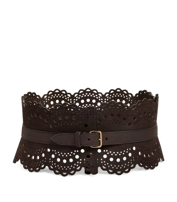 Alaïa Leather Bustier Belt - Brown