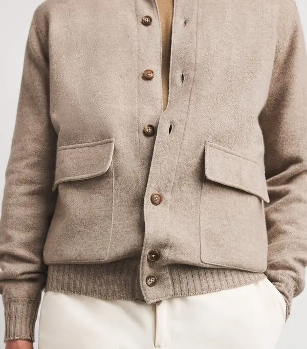 FIORONI CASHMERE Cashmere Knitted Bomber Jacket