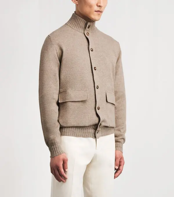 FIORONI CASHMERE Cashmere Knitted Bomber Jacket