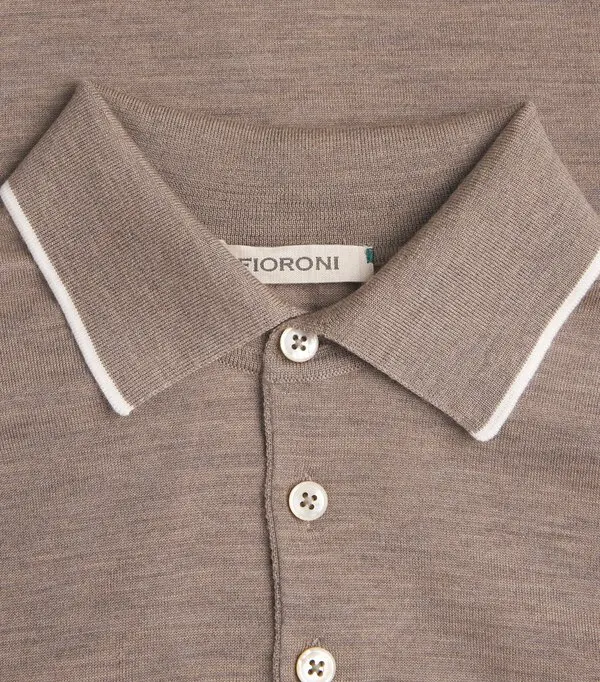 FIORONI CASHMERE Virgin Wool Long-sleeve Polo Shirt