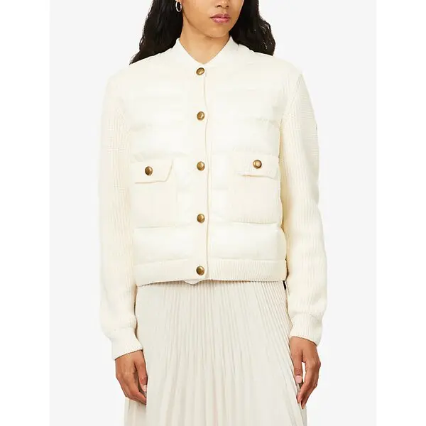 Moncler Quilted And Cotton-knit Cardigan