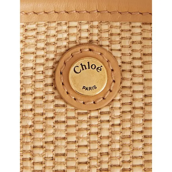 Chloé Clover Small Raffia-effect Shoulder Bag
