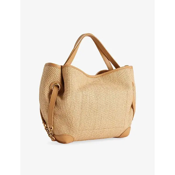 Chloé Clover Small Raffia-effect Shoulder Bag