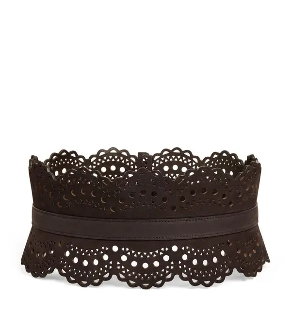Alaïa Leather Bustier Belt - Brown