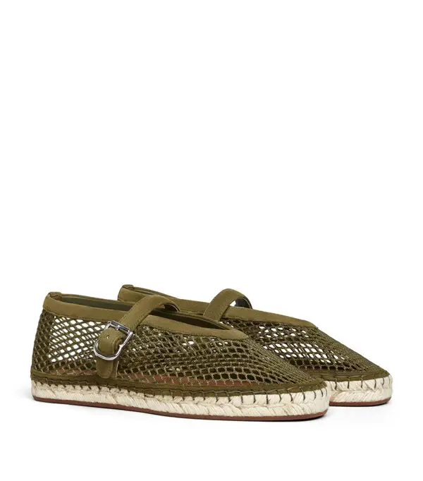Alaïa Suede Mesh Espadrille Flats