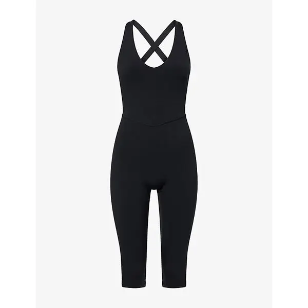 Bo+tee Soft Active Capri Stretch-woven Jumpsuit - Black