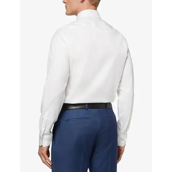 Boggi Milano Slim-fit Long-sleeved Stretch-cotton Shirt